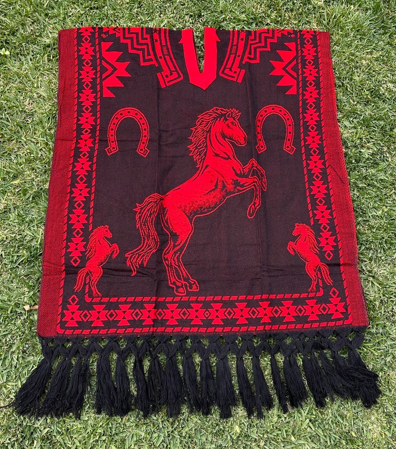 Mexican Rebozo, Horses Poncho,artisanal Mexican Poncho, Full Body ...