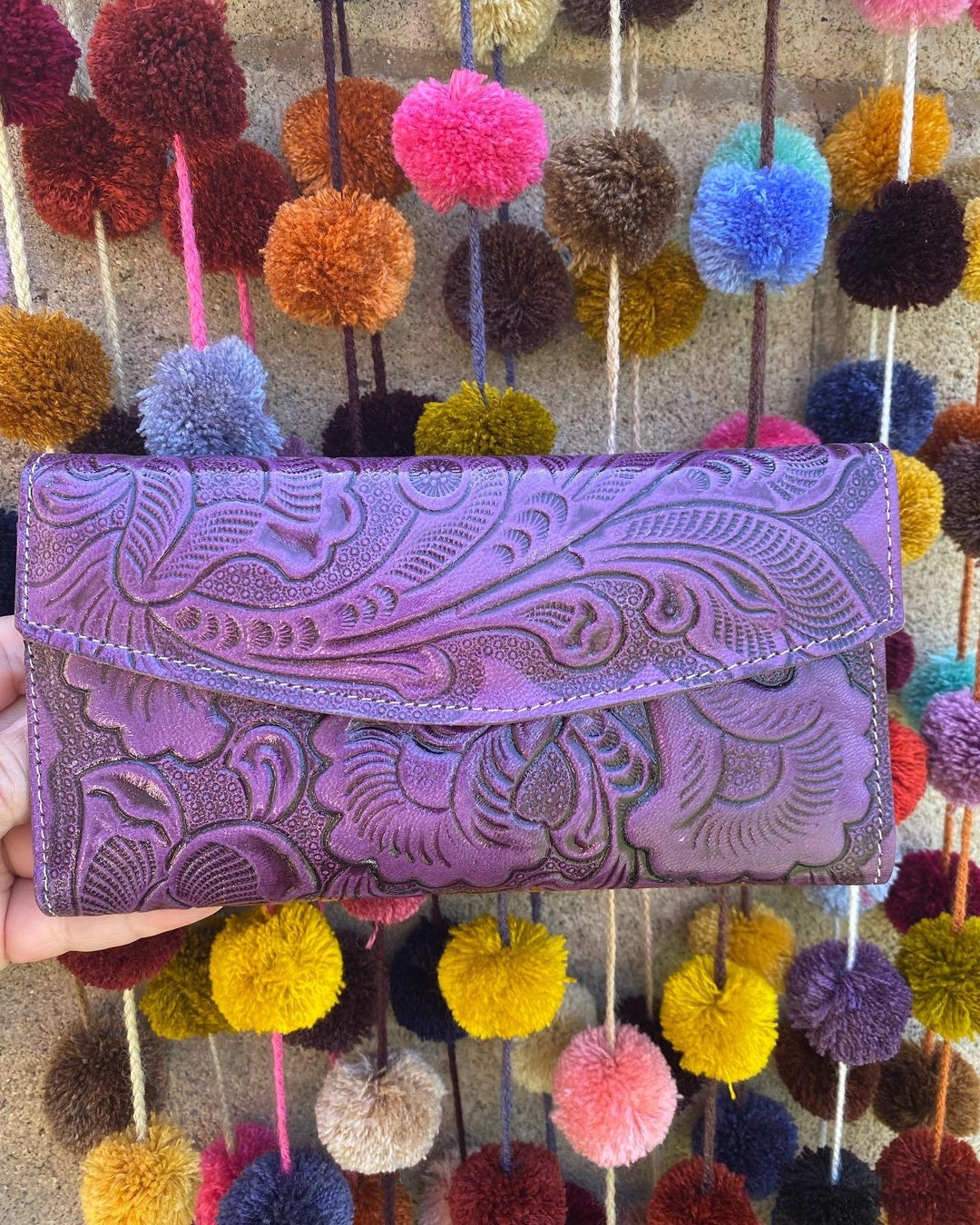 Mexican Women Wallet, Handmade Genuine Trifold Leather Wallet, Cartera ...