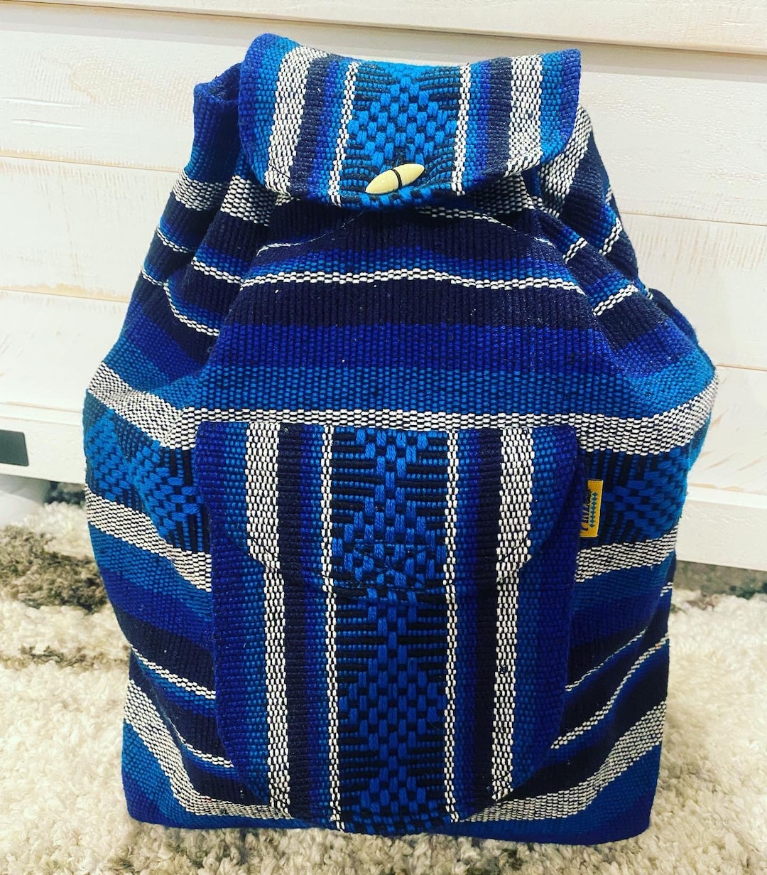Mexican Jerga Cloth Backpack, Artisanal Front Pocket Bag - Etsy