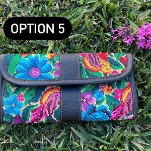 Mexican Leather Wallet, Mexican Embroidered Floral Wallet, Women ...