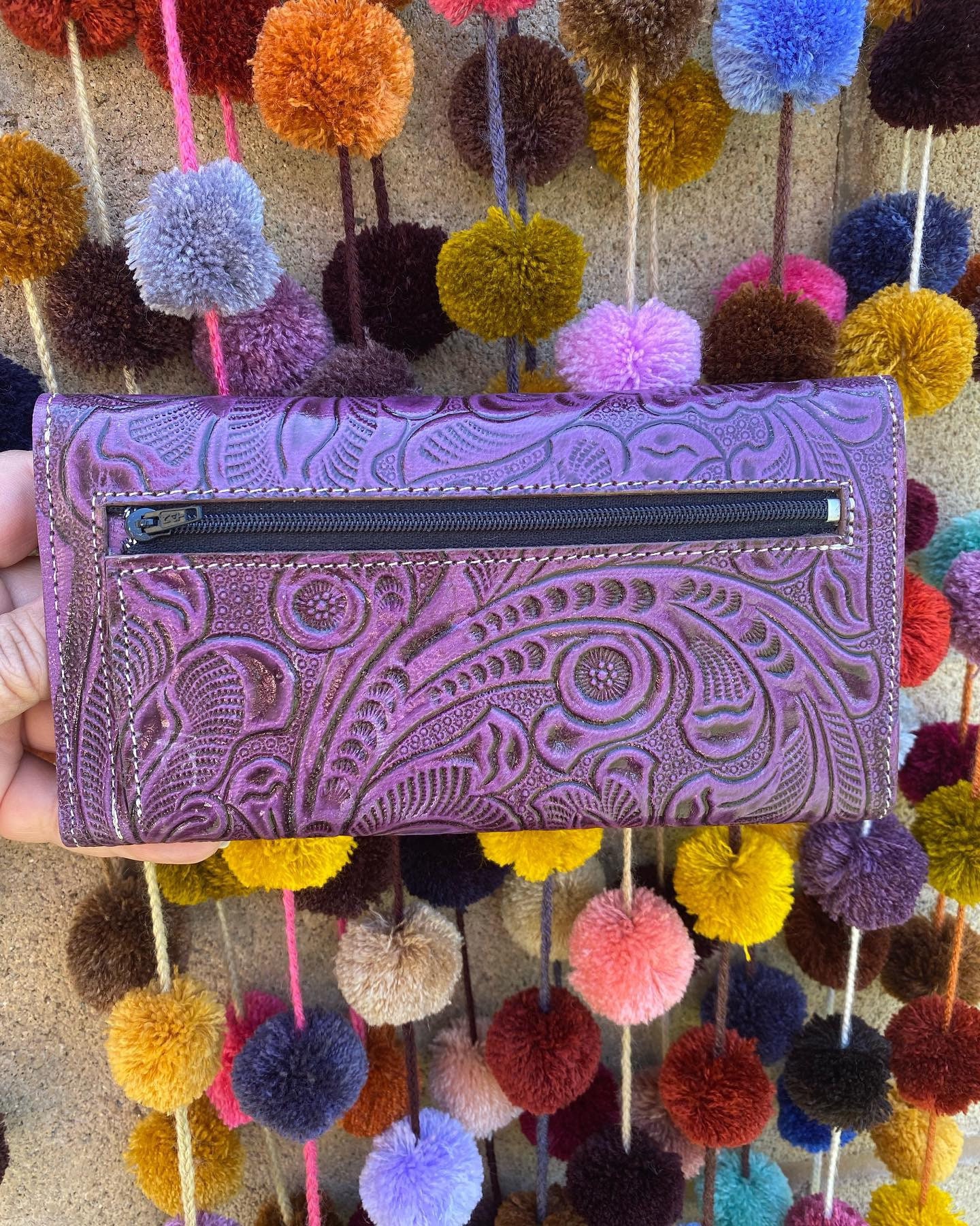 Mexican Women Wallet, Handmade Genuine Trifold Leather Wallet, Cartera ...