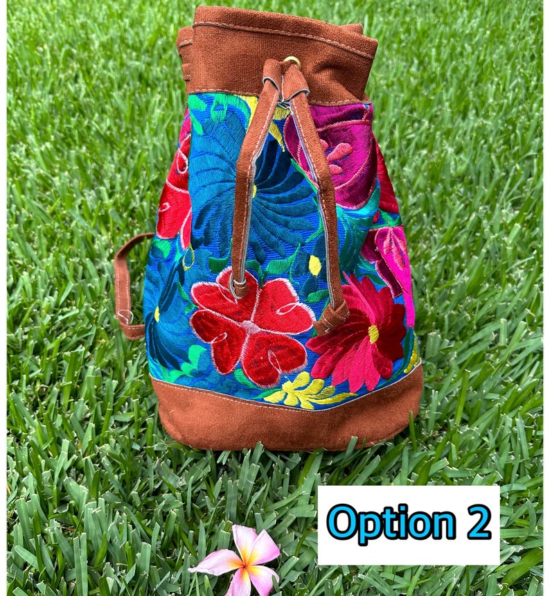 Mexican Artisan Bag Pack Backpack Embroidered Flowers Boho Handmade ...