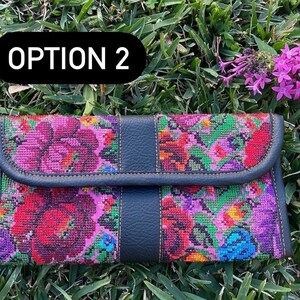 Mexican Leather Wallet, Mexican Embroidered Floral Wallet, Women ...