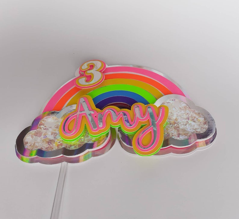 Rainbow Topper to Decorate You Birthday Cake Handmade and | Etsy