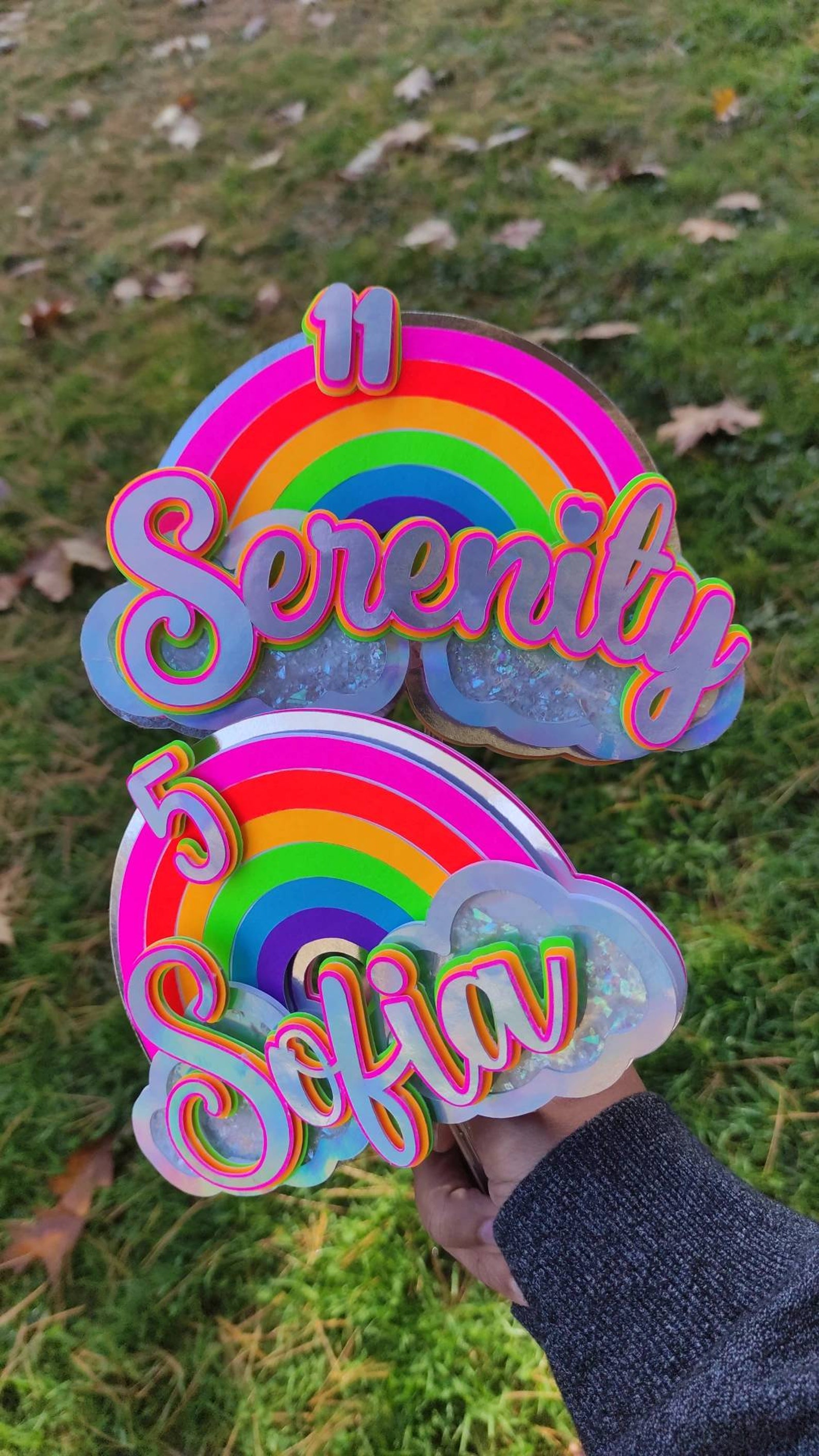 Rainbow Topper to Decorate You Birthday Cake Handmade and | Etsy