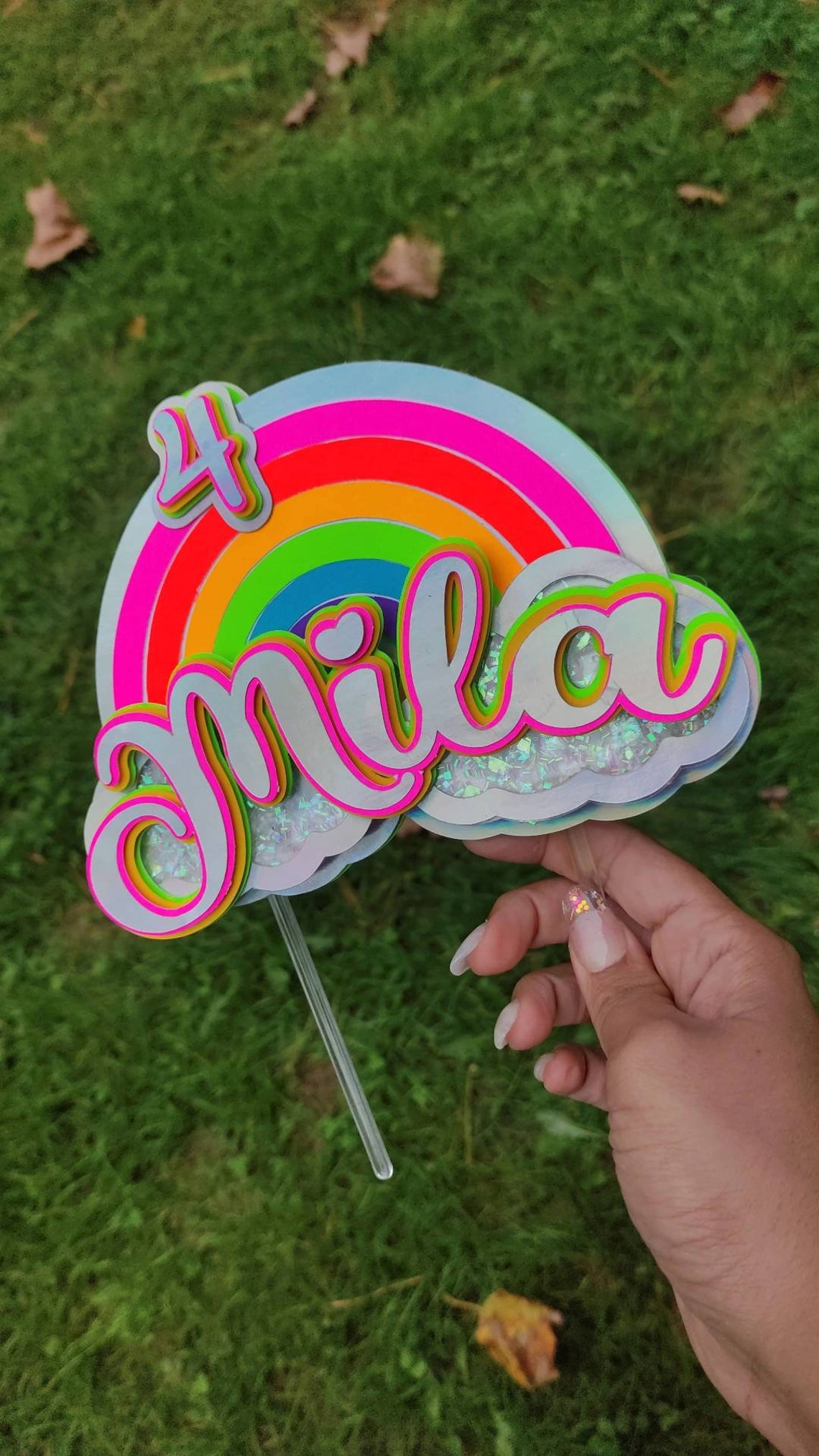 Rainbow Topper to Decorate You Birthday Cake Handmade and | Etsy