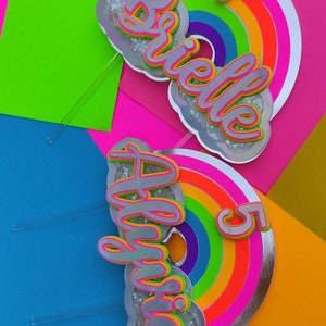 Rainbow Topper to Decorate You Birthday Cake , Handmade and ...
