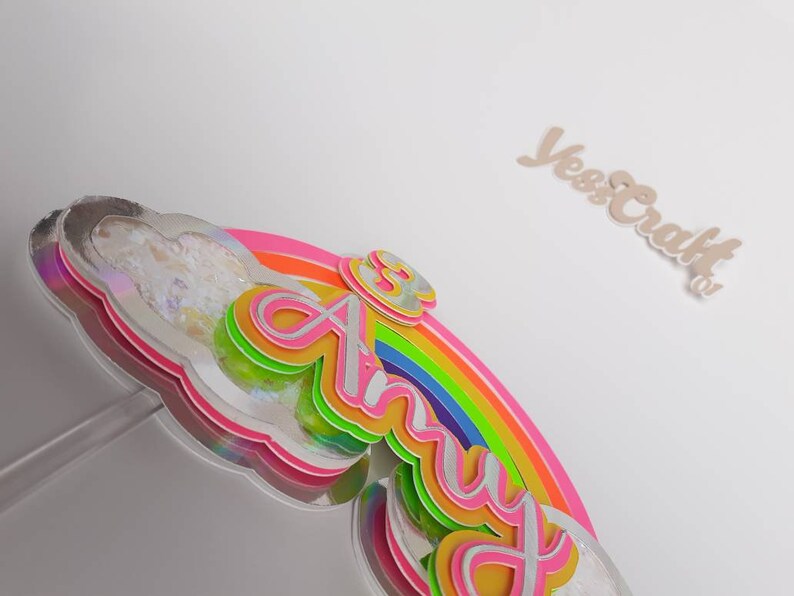 Rainbow Topper to Decorate You Birthday Cake Handmade and | Etsy