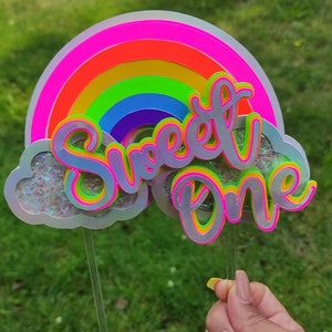 Rainbow Topper to Decorate You Birthday Cake , Handmade and ...