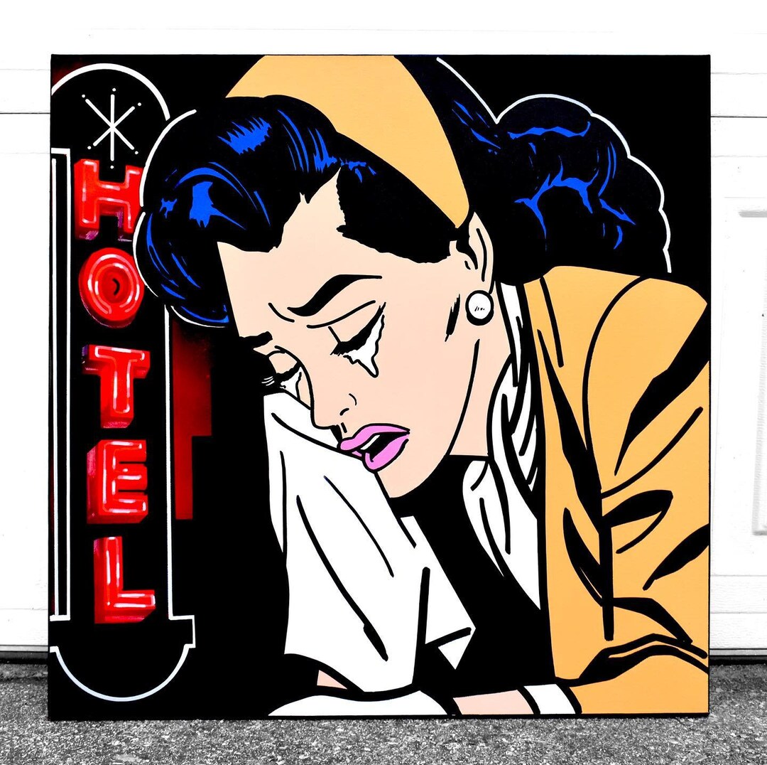 1950s Mid Century Modern Theodore Winters Pop Art Painting on Canvas ...