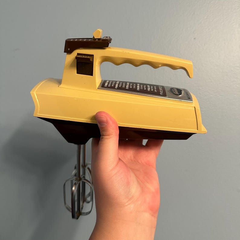 1960s Mid Century Modern Sunbeam Mix Master Electric Hand Mixer Harvest ...
