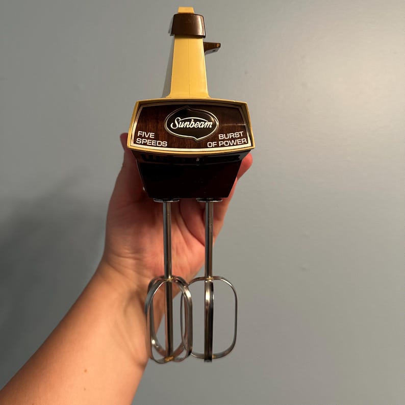 1960s Mid Century Modern Sunbeam Mix Master Electric Hand Mixer Harvest ...