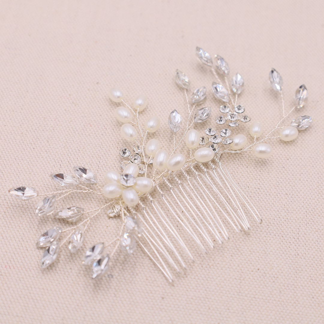 Modern Simple Bridal Hair Comb, Wedding Hair Comb With Pearls, Bridal ...