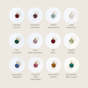 Winzige Geburtsstein Halskette Gold, Geburtsstein Anhänger Halskette für Mädchen, Mama, Oma ...