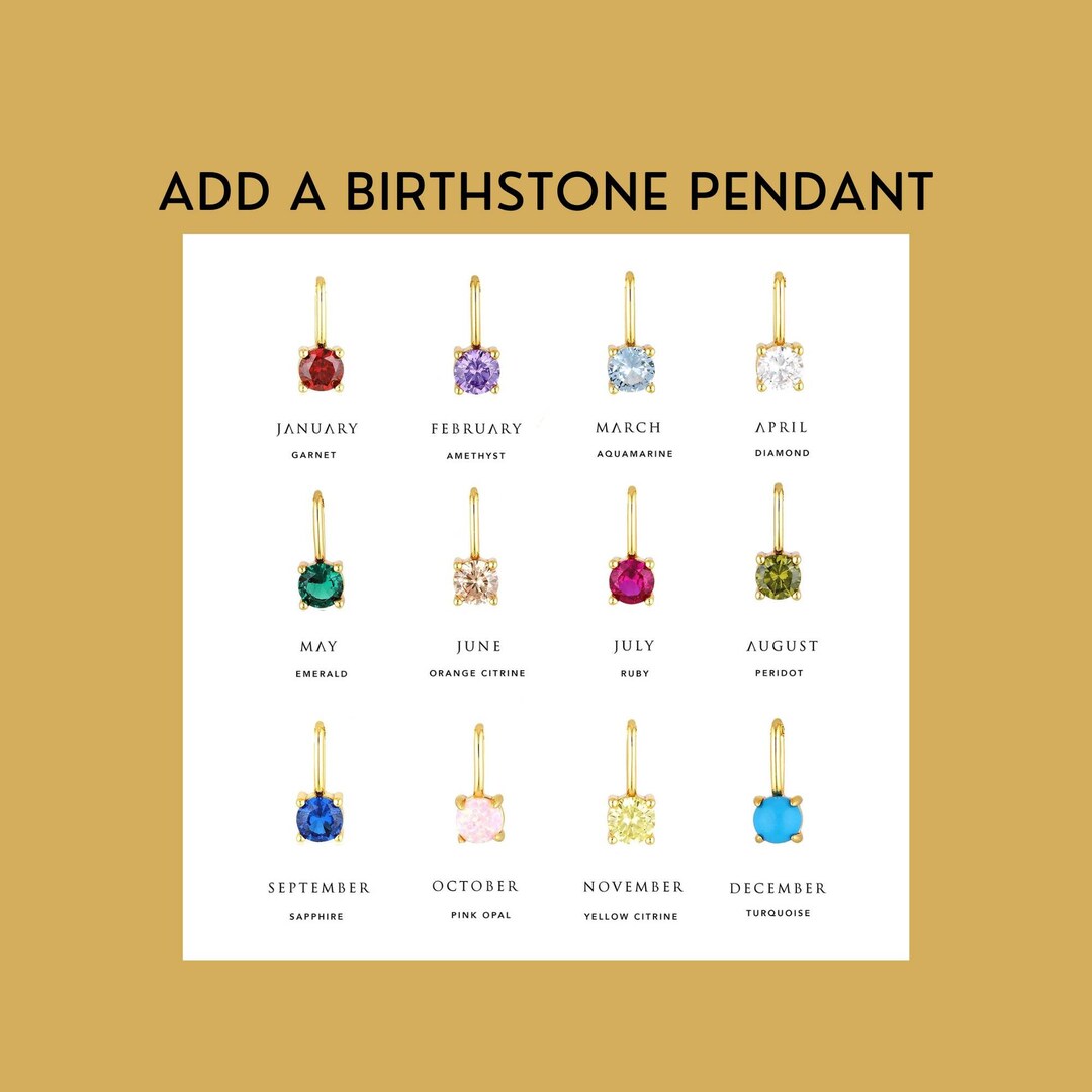 Custom Birthstone Pendant,handcrafted 18k Gold Plated,ideal for ...