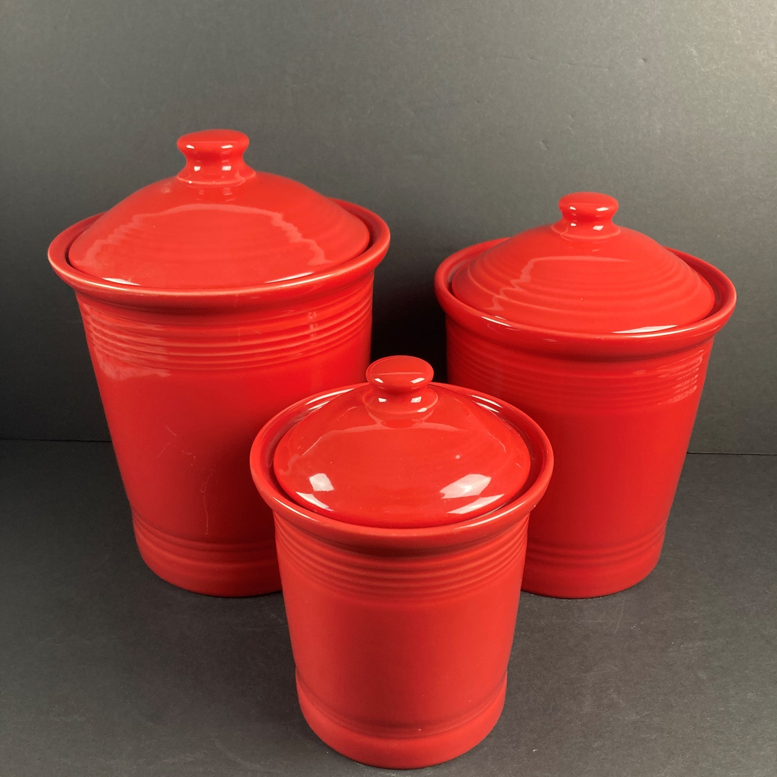 Fiestaware Scarlet Red Canister – USA Made Kitchen Storage - Etsy