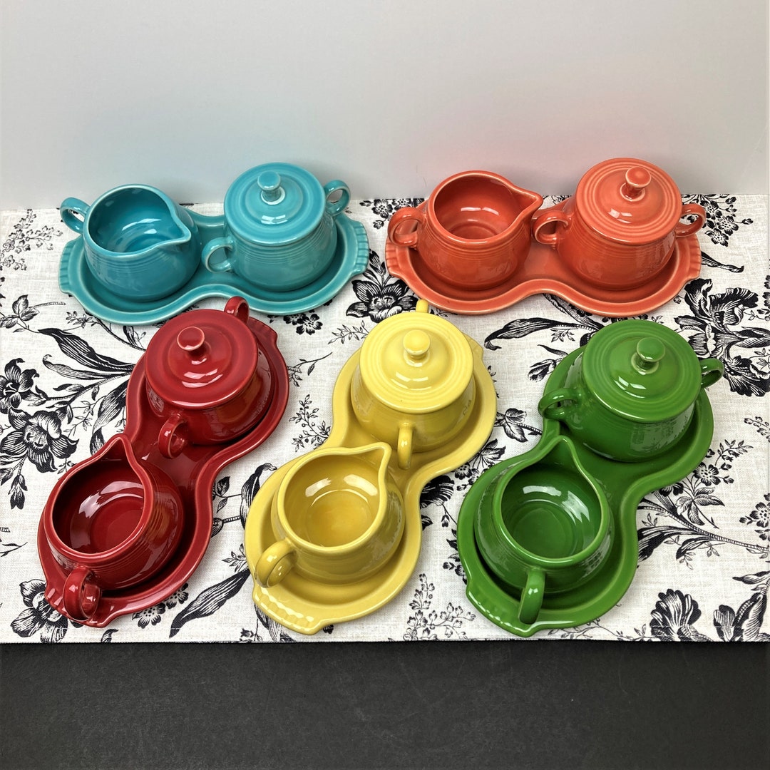 Fiestaware Cream and Sugar Set With Tray Pick a Color Chartreuse ...
