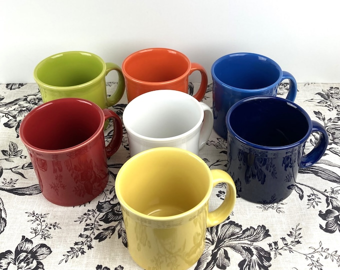 3 Tangerine Fiestaware Coffee Mugs - Etsy