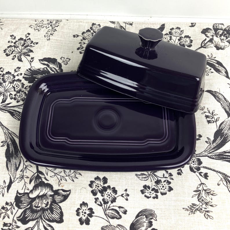 Fiestaware Extra Large Covered Butter Dish - Scarlet Red, Plum ...