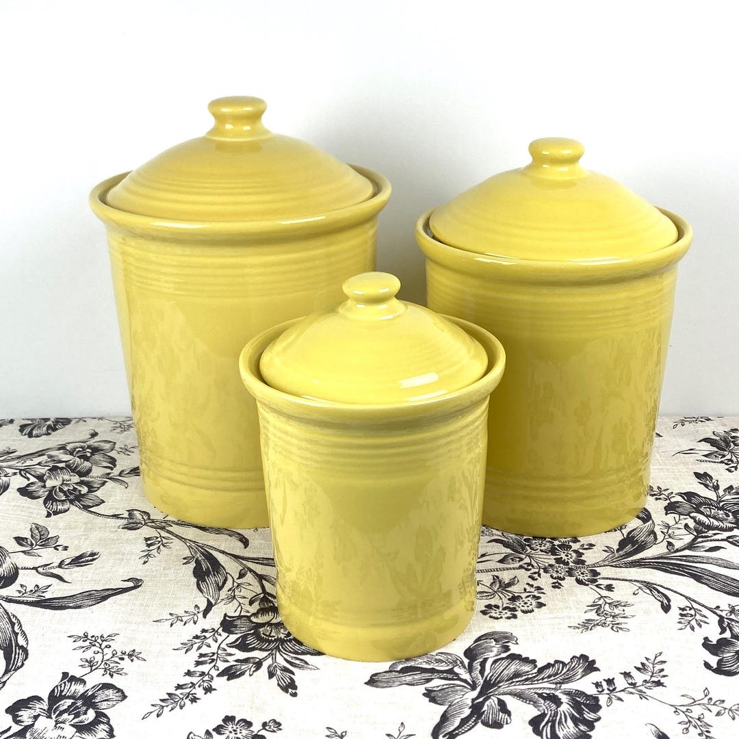 Fiestaware Sunflower Yellow Canister - Pick Your Size - 1, 2 or 3 Quart ...