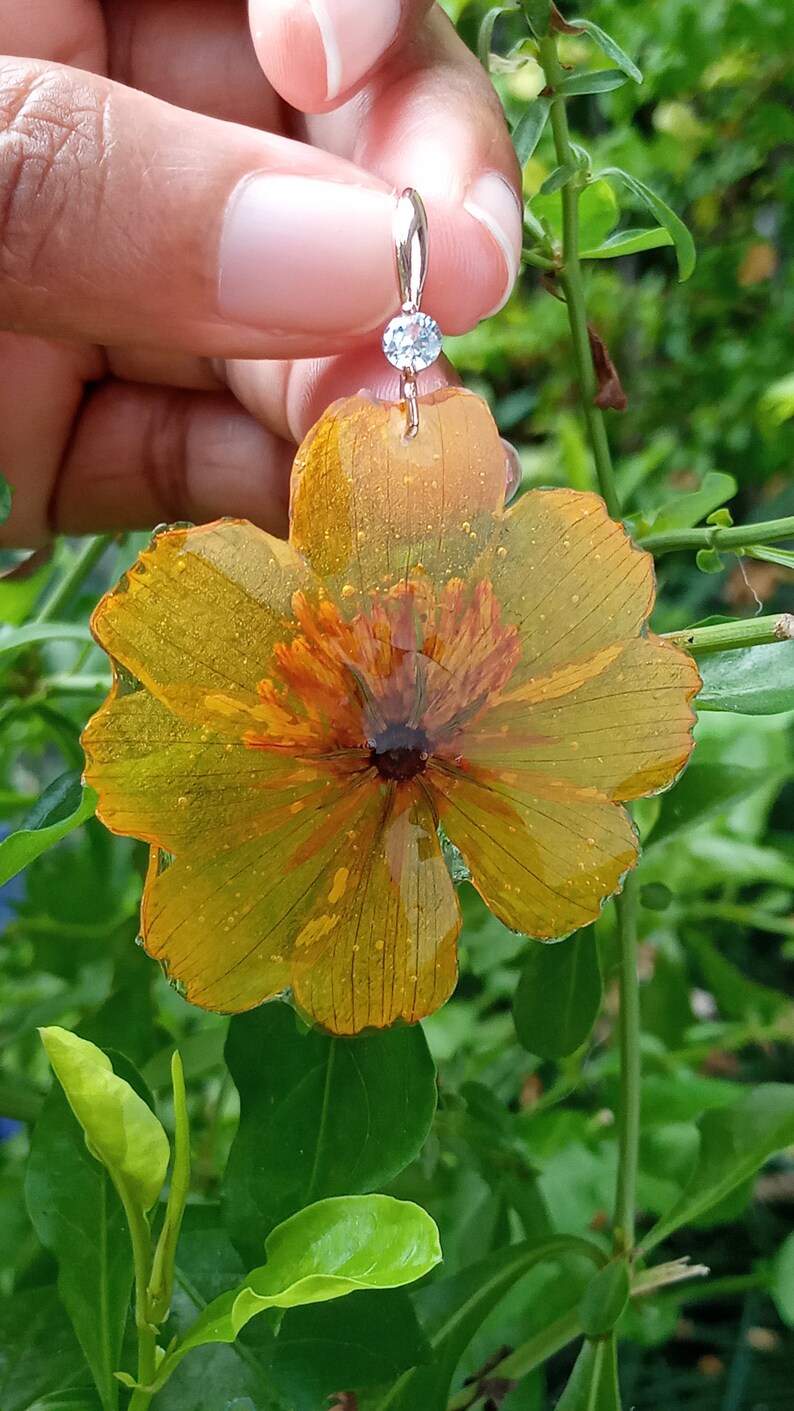 Atapethiya Flower Resin Earring Real Pressed Flower Jewelry Gift for ...
