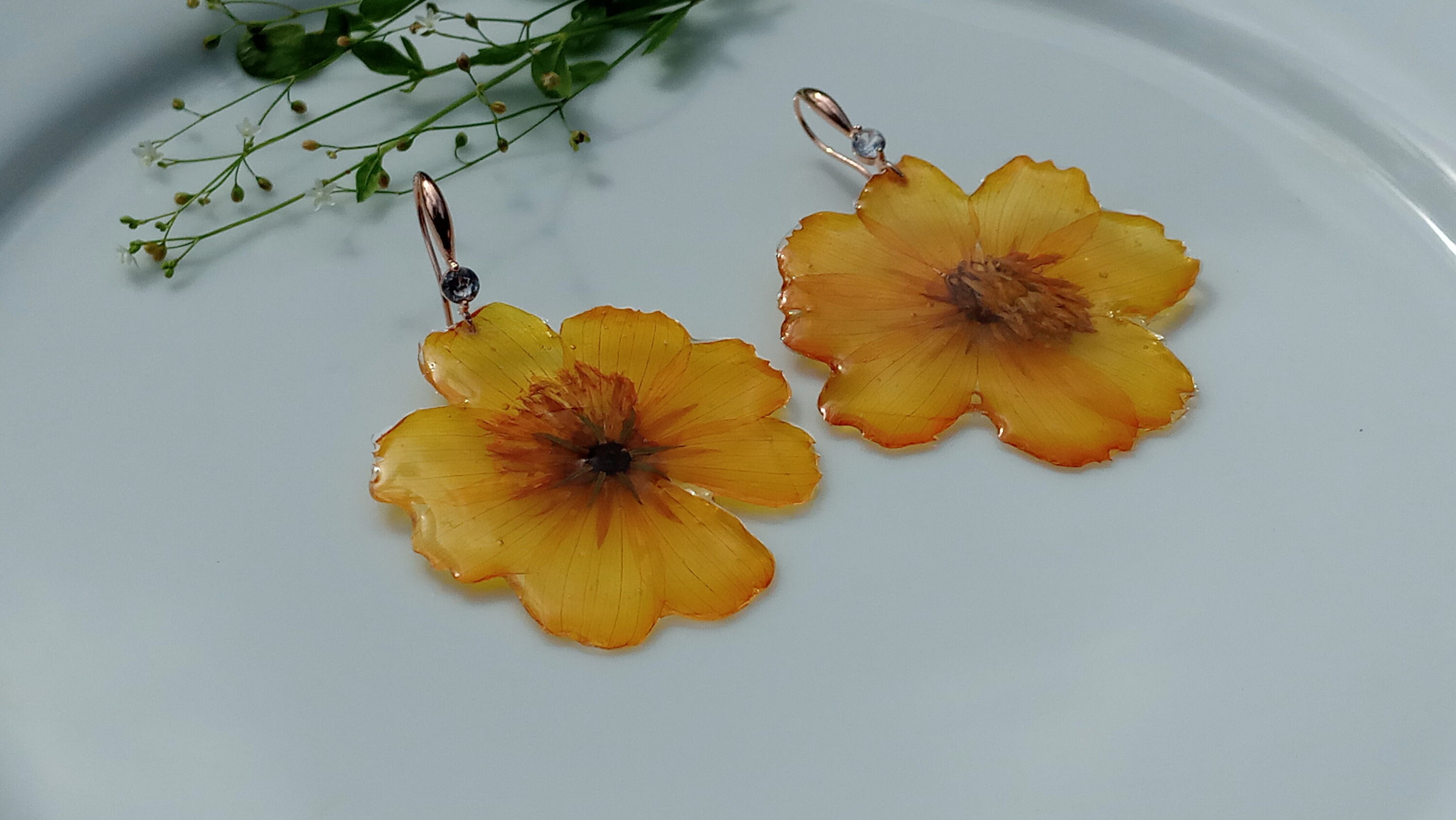 Atapethiya Flower Resin Earring Real Pressed Flower Jewelry Gift for ...