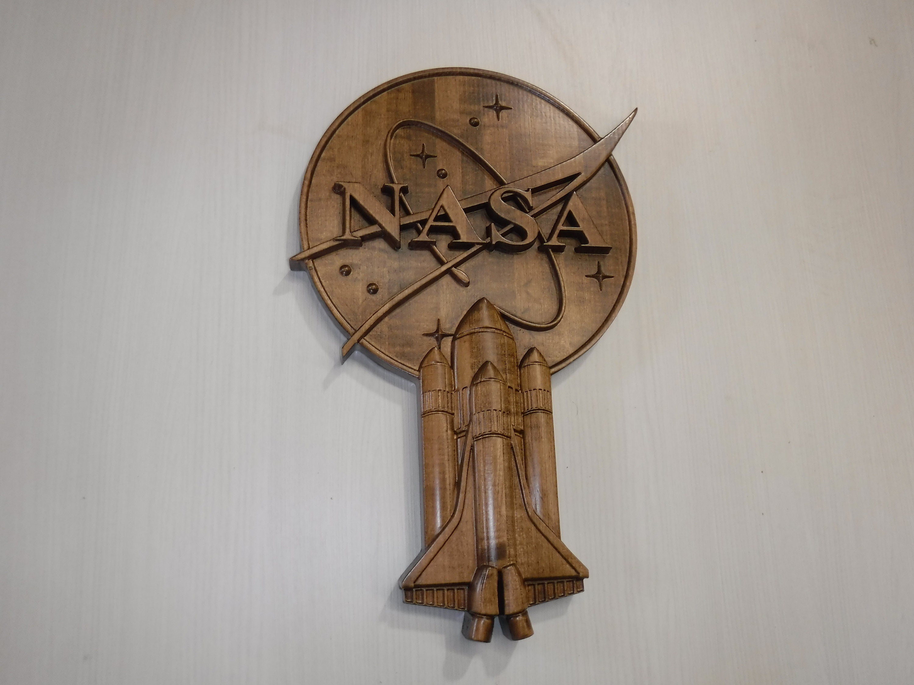 Nasa Sign Maple Wood Carving - Etsy