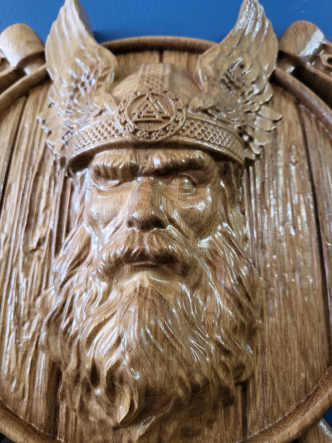 Odin Oak Wood Carving - Etsy