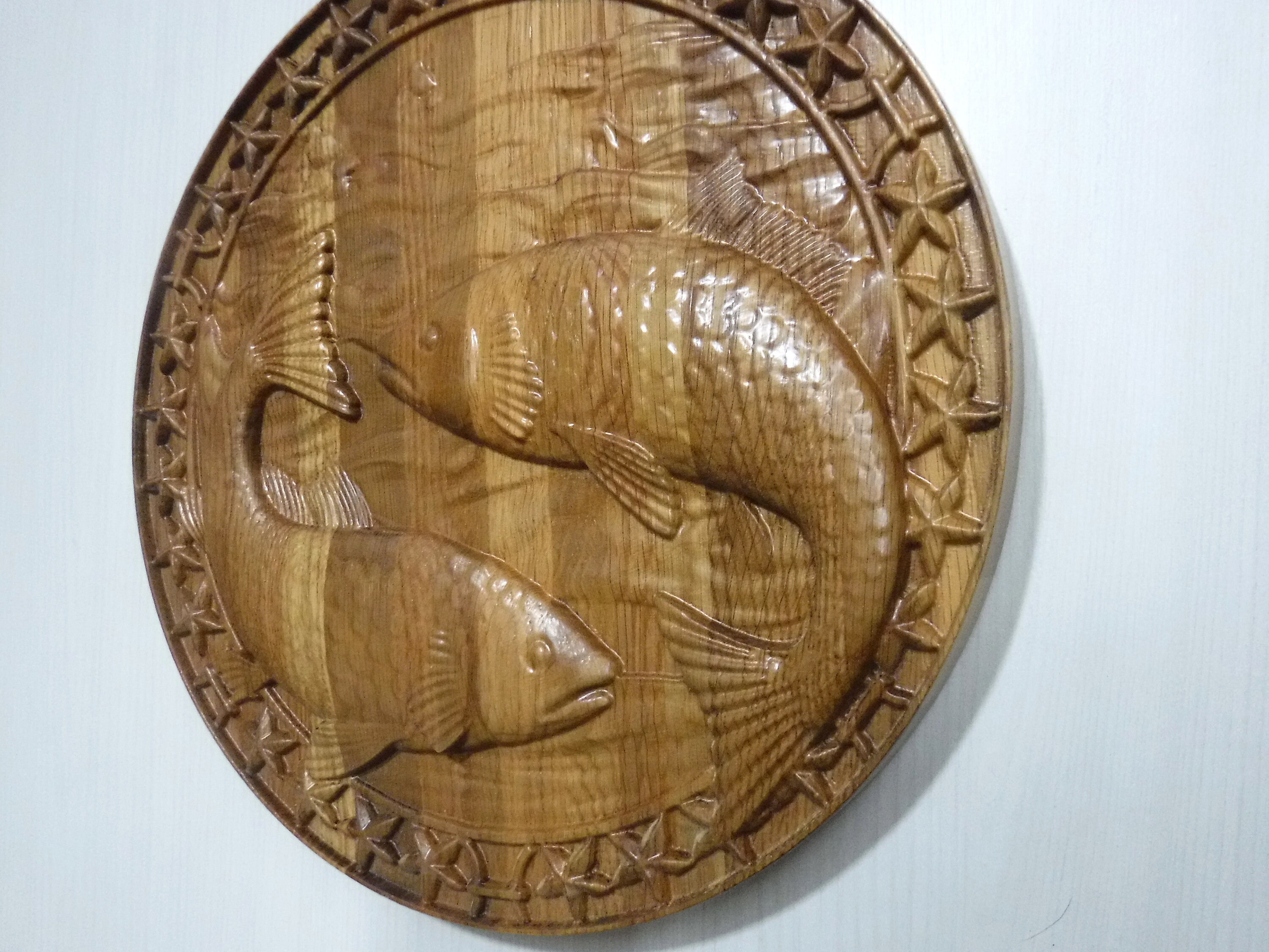 Pisces Zodiac Sign Oak Wood Carving - Etsy