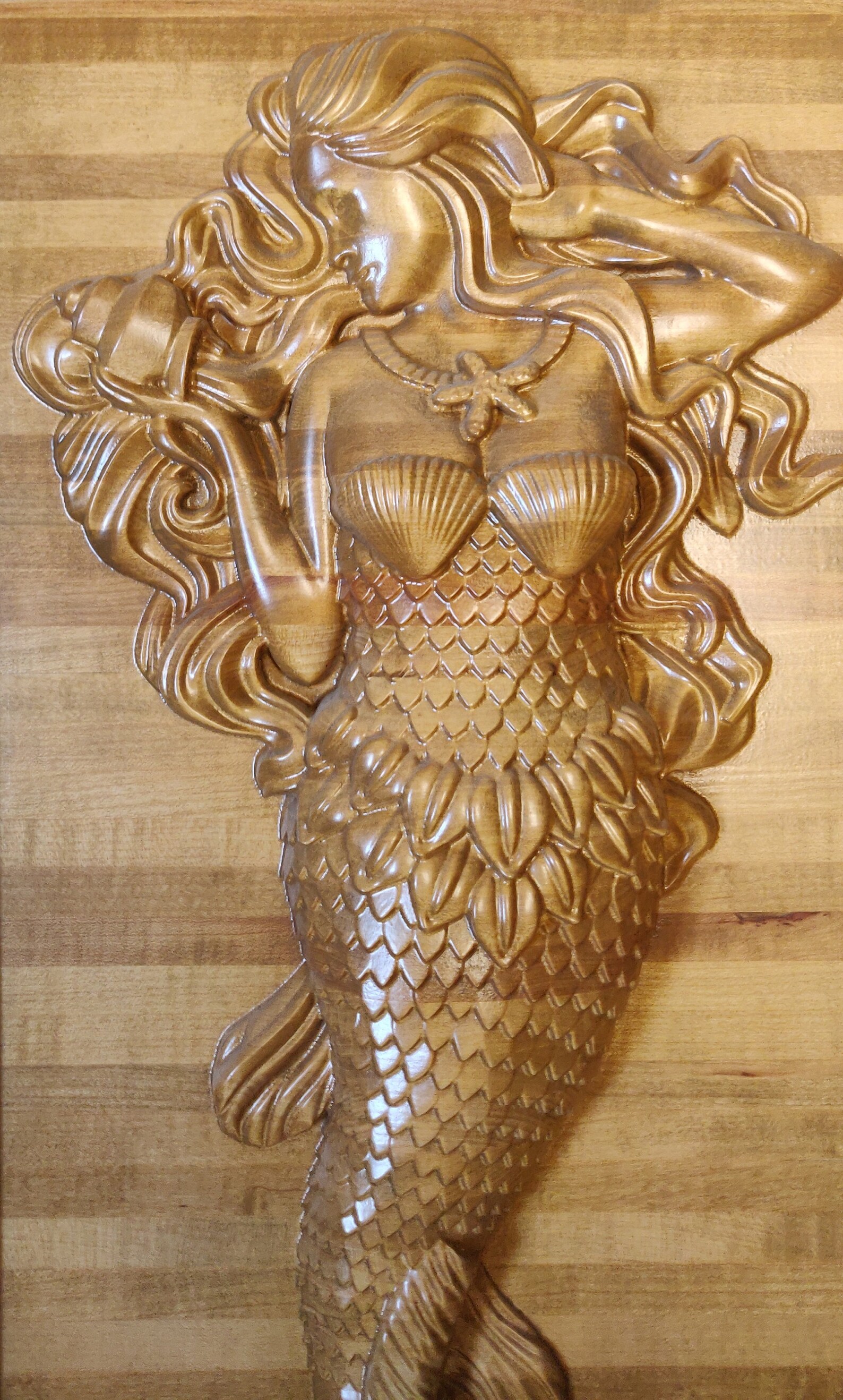 Mermaid Maple Wood Carving - Etsy