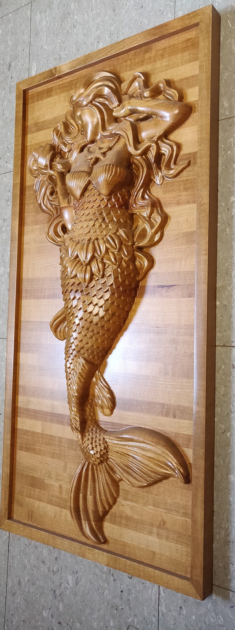 Mermaid Maple Wood Carving - Etsy