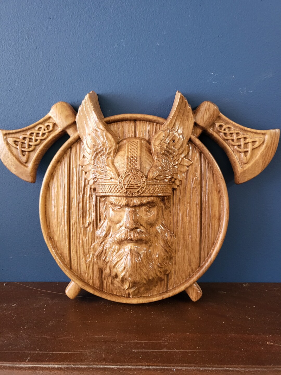 Odin Oak Wood Carving - Etsy