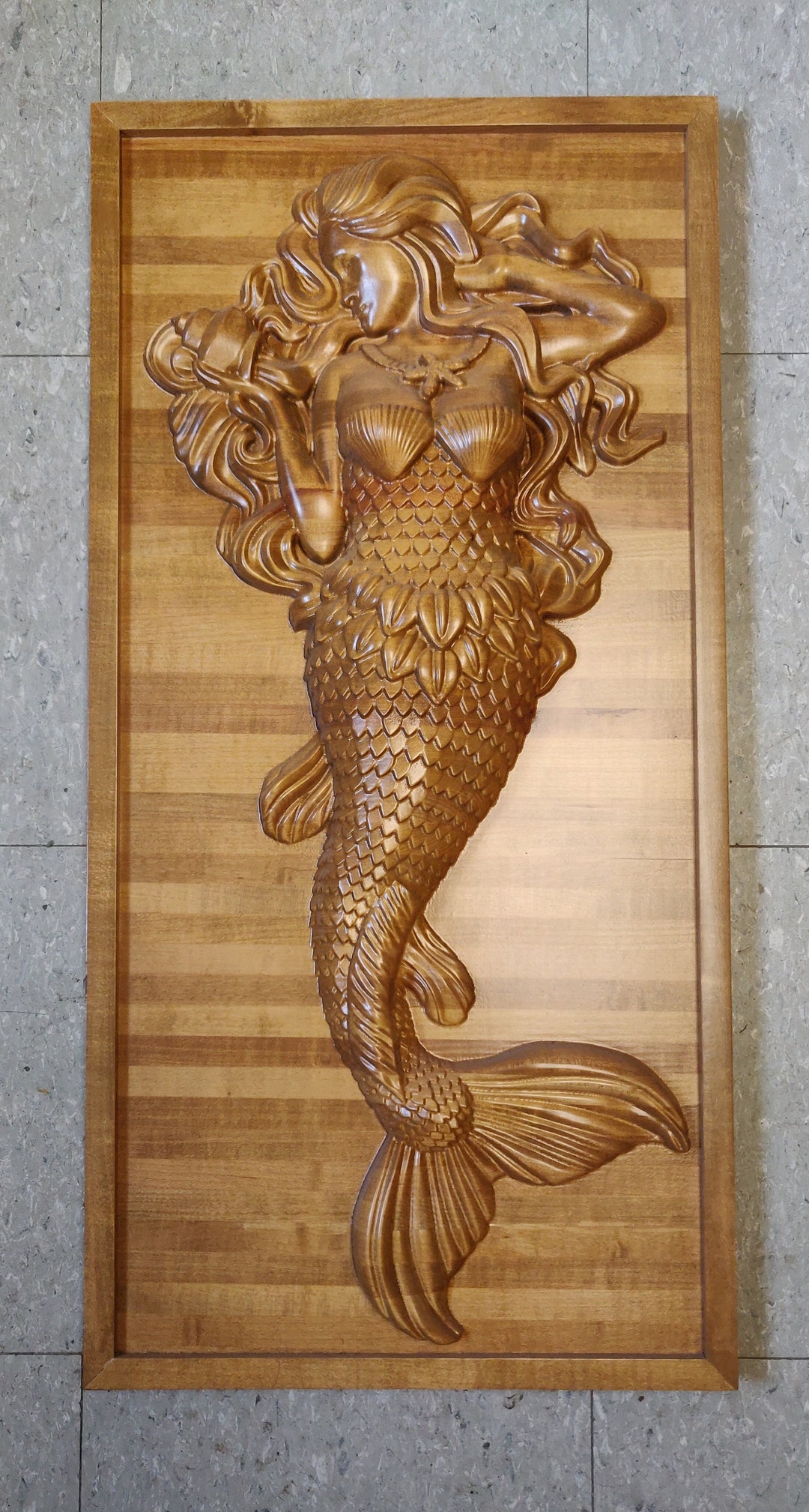 Mermaid Maple Wood Carving - Etsy