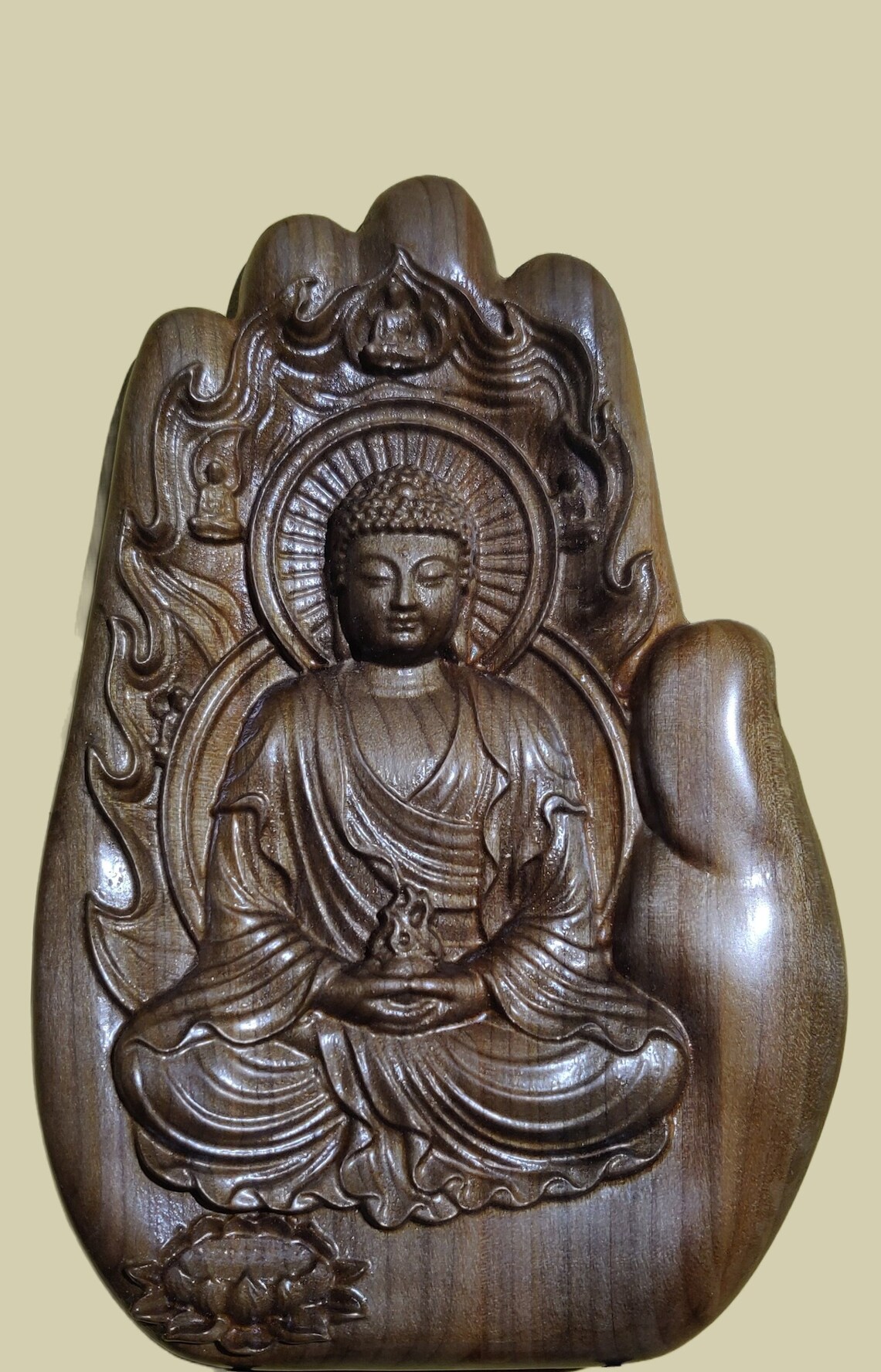 Buddha Hand Wood Carving Decor - Etsy