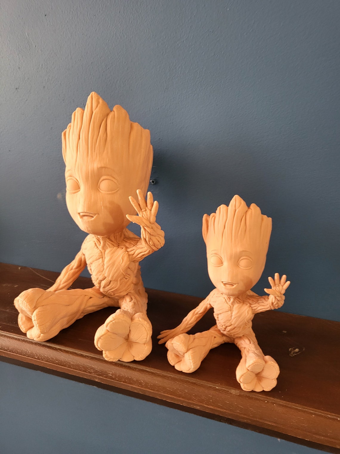 Waving Baby Groot Printed in Mud Color Resin - Etsy