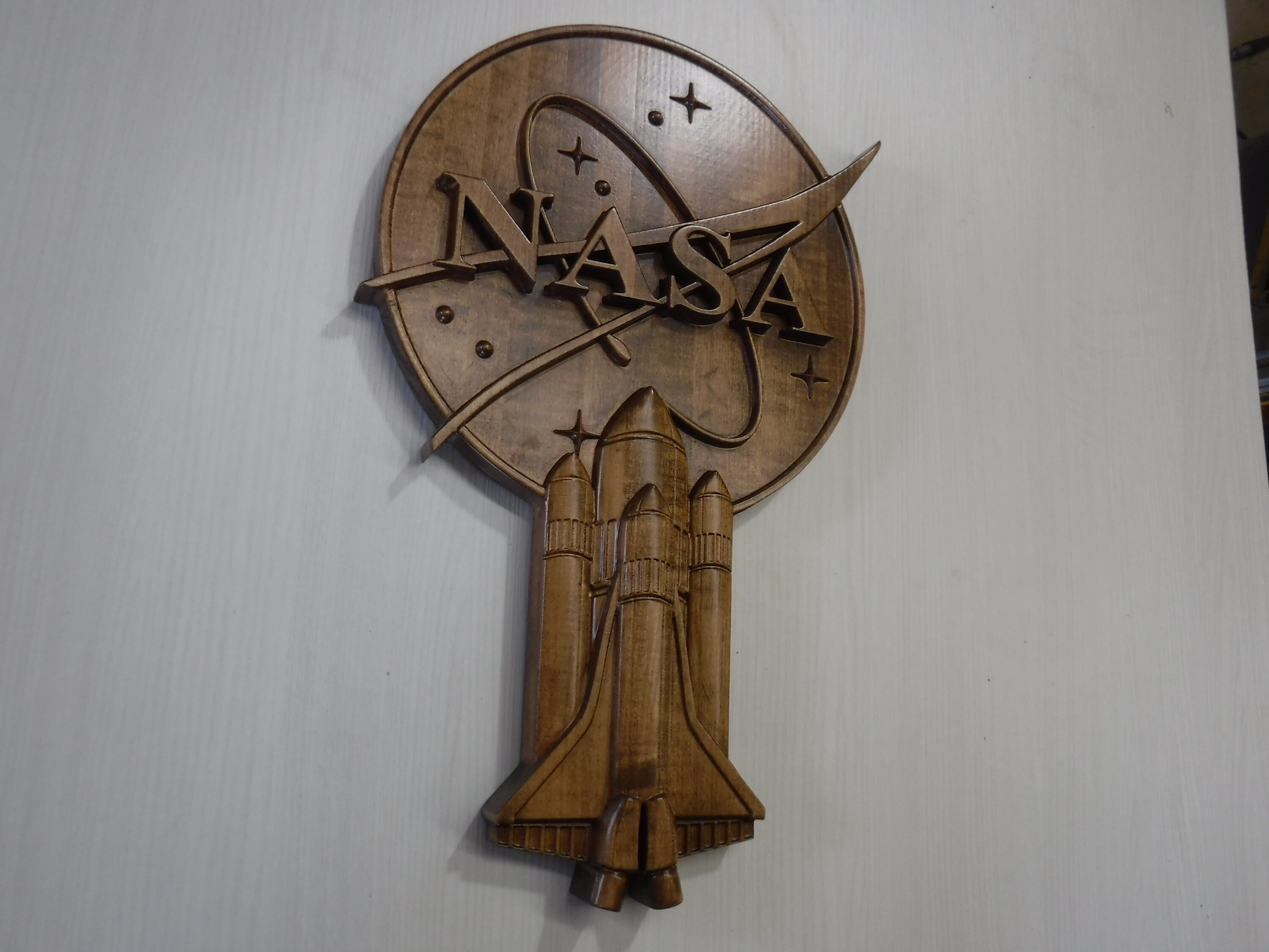 Nasa Sign Maple Wood Carving - Etsy