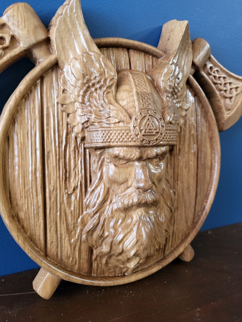 Odin Oak Wood Carving - Etsy
