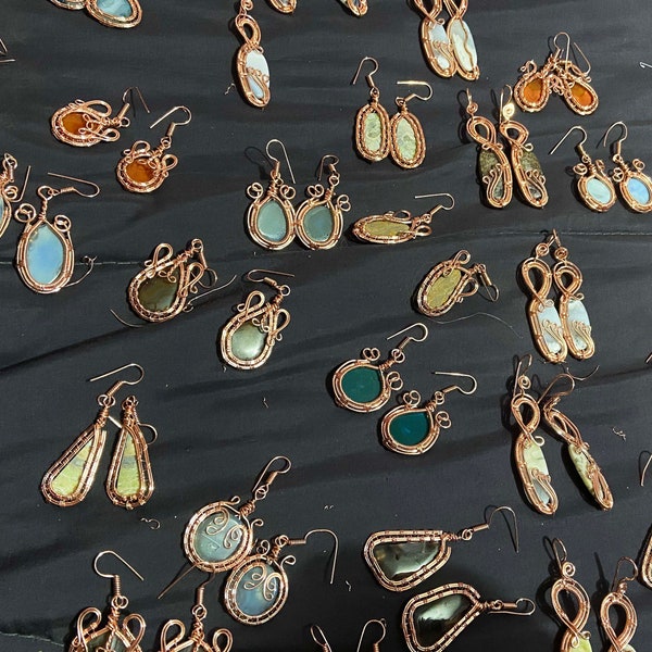 Copper Wire Earrings - Etsy
