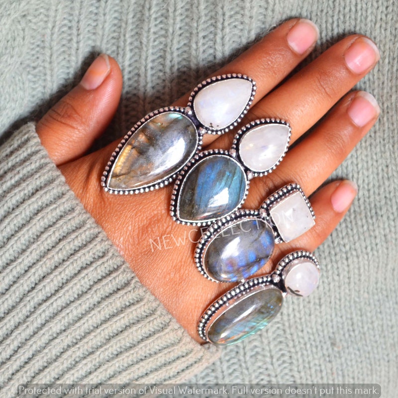 Boho Moonstone Ring - Etsy