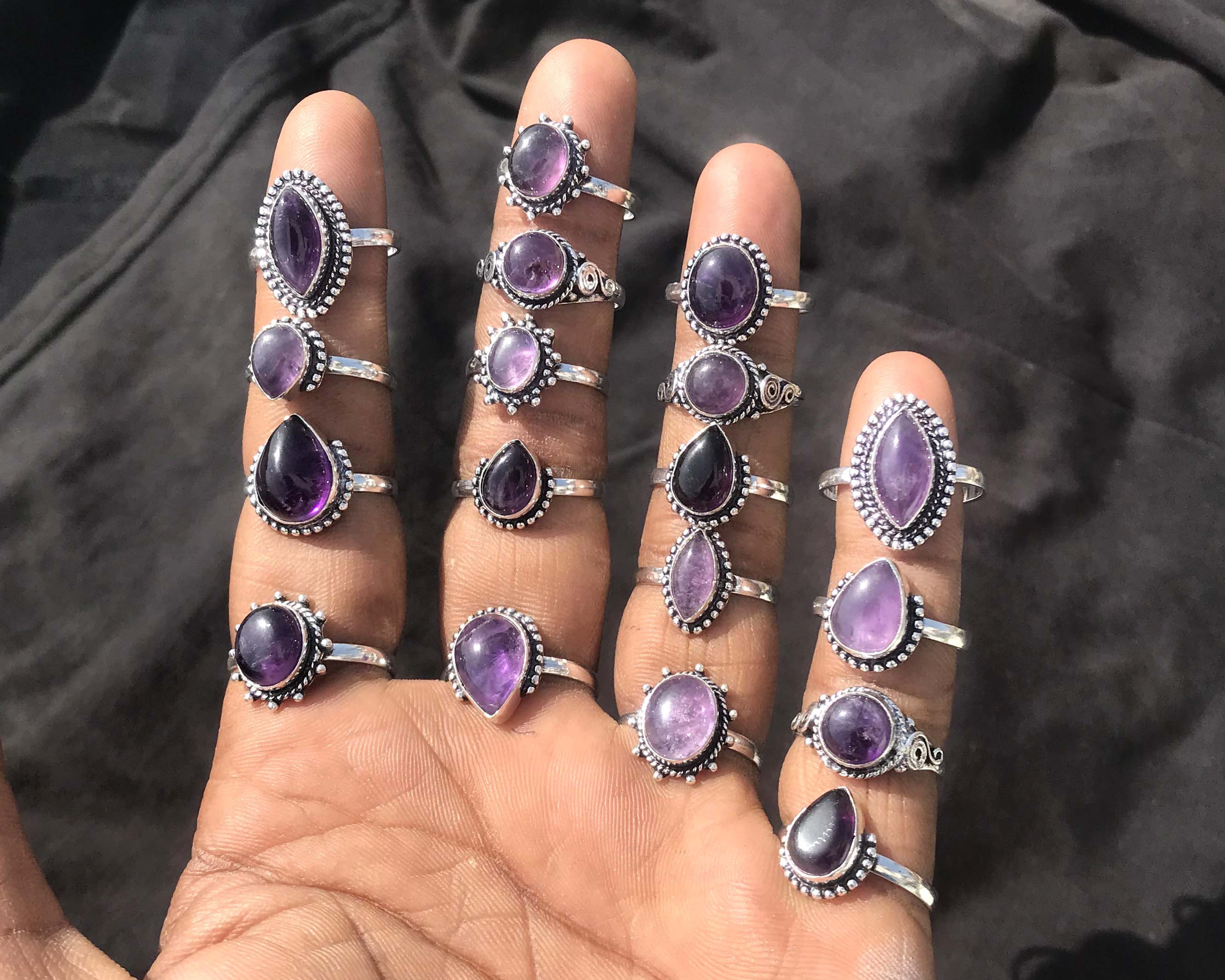 Handmade Silver Overlay Amethyst Ring, Bohemian Vintage Style - Etsy