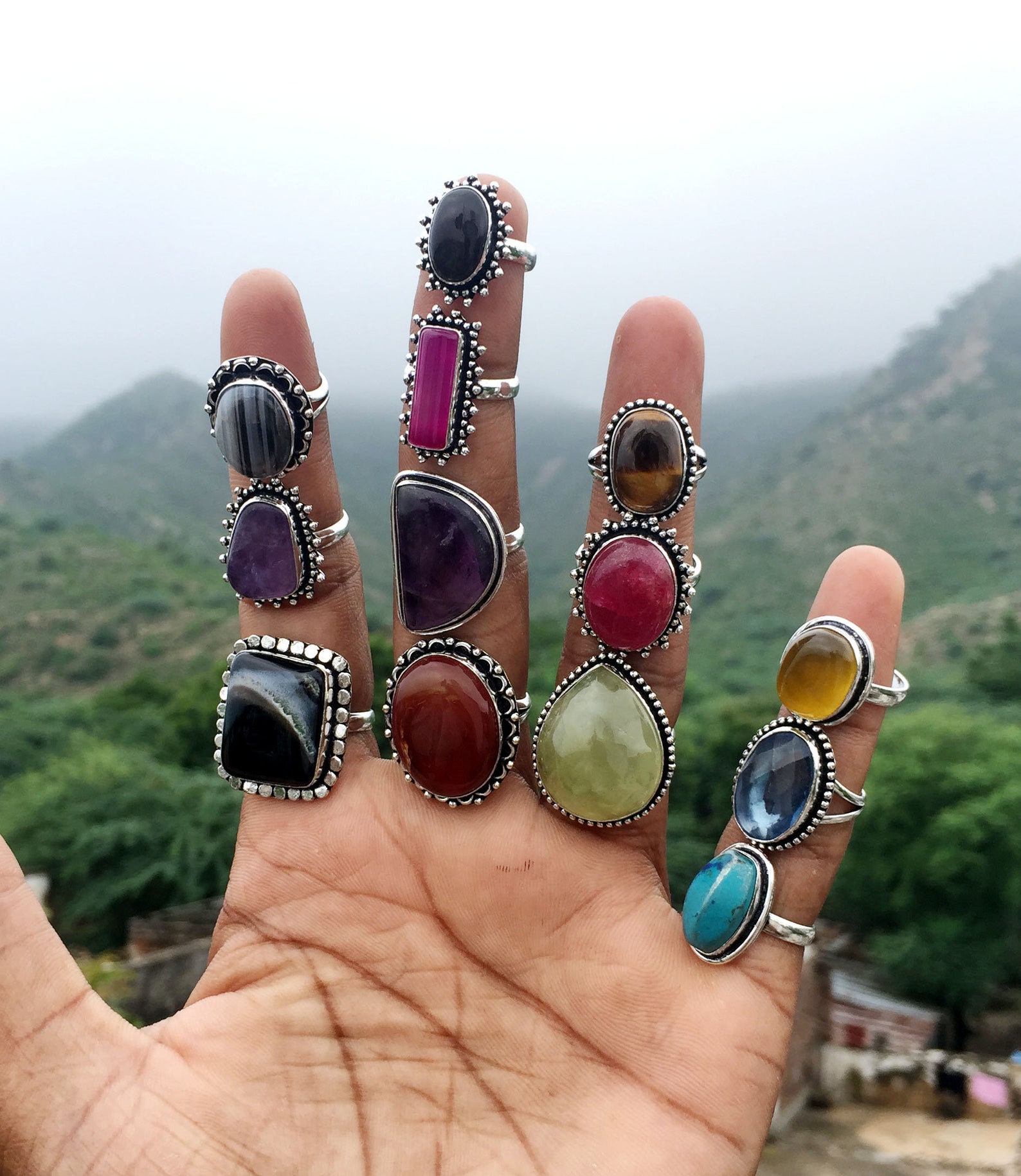 Natural Crystal Rings Vintage Rings Handmade Rings Artisan | Etsy