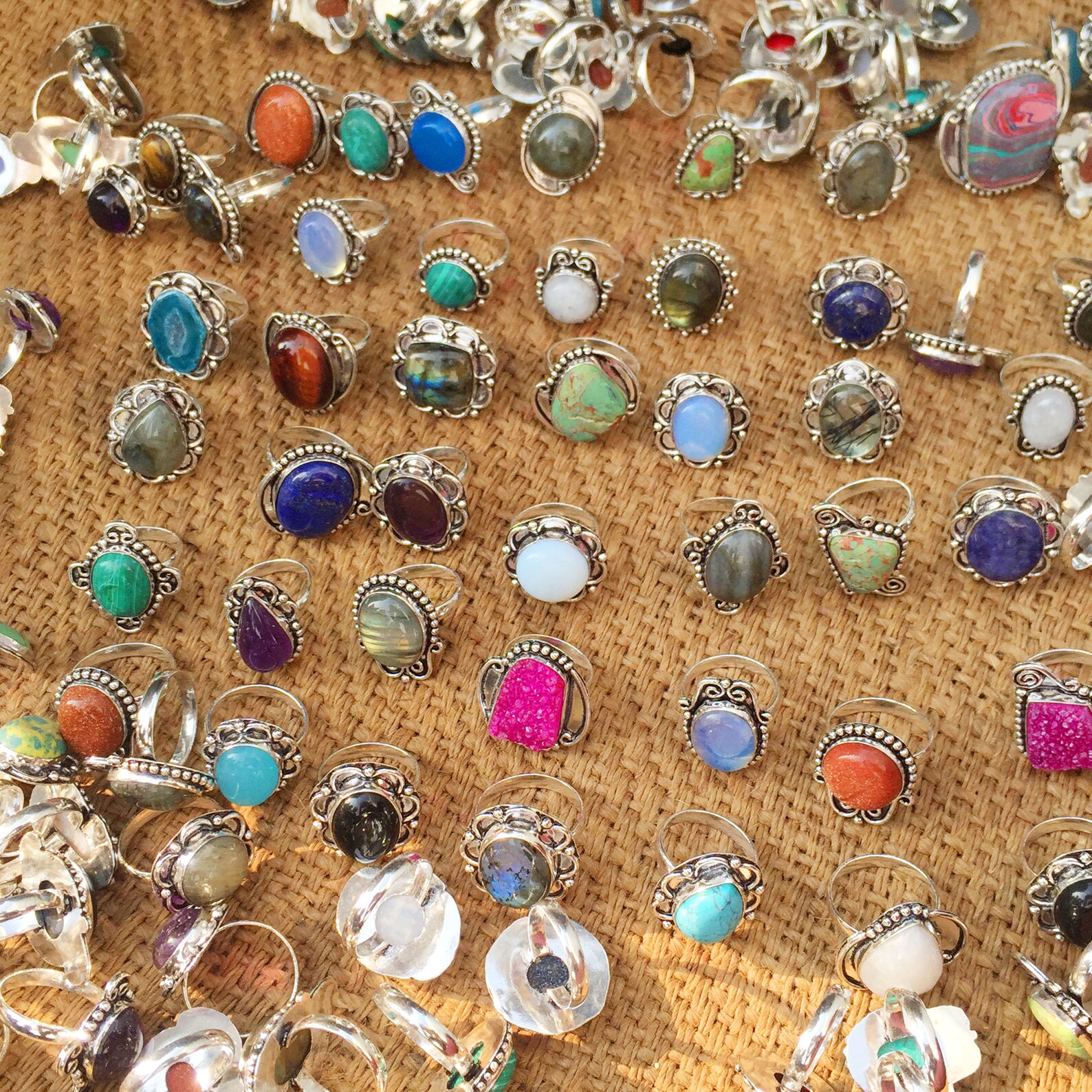 Natural Crystal Rings Vintage Rings Handmade Rings Artisan | Etsy