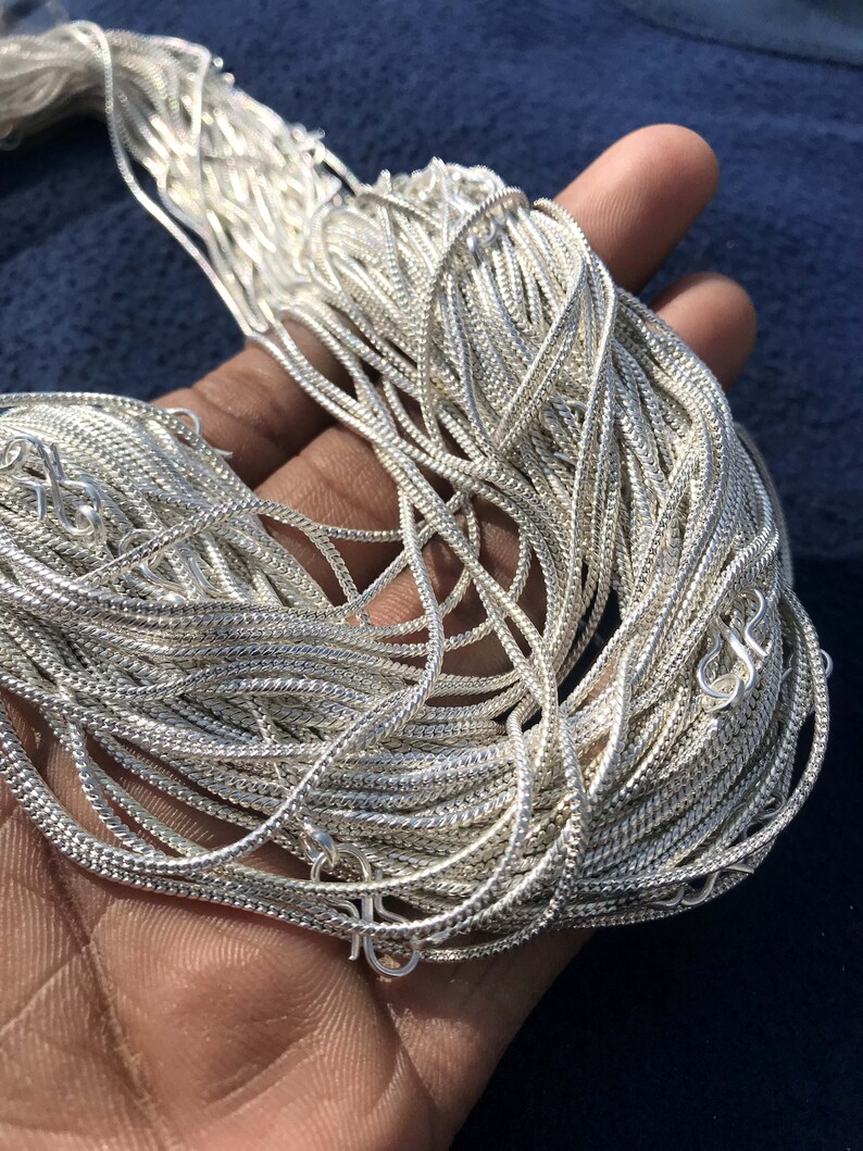 18 Inches Necklace Chains Silver Overlay Chains Women's - Etsy