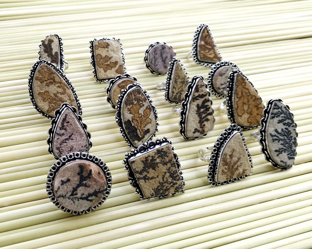 Natural Amazing Quality Psilomelane Dendrite Crystal Ring, Silver ...