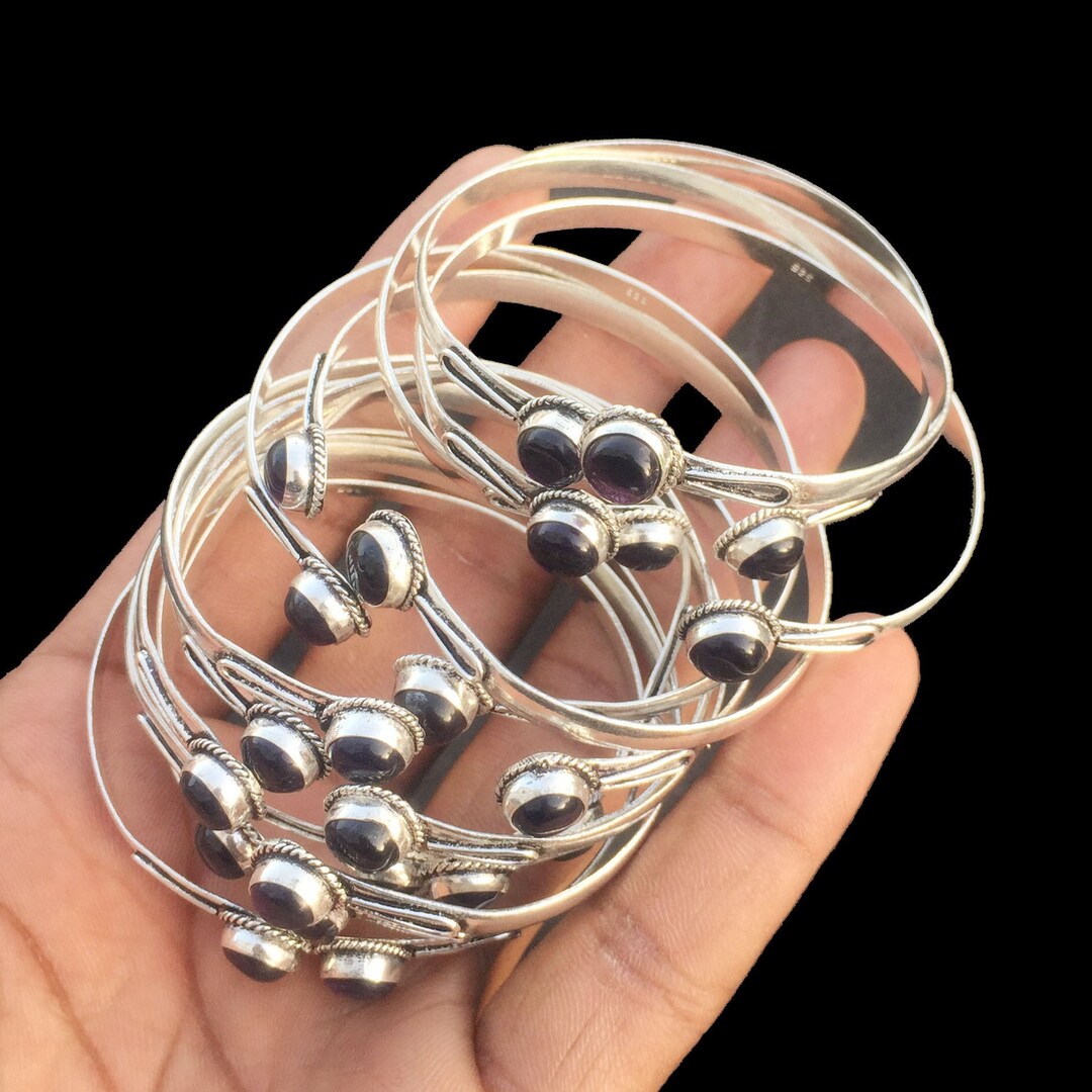 Amethyst Cuff Bangle, Gemstone Bangle, Handmade Cuff Bracelet ...