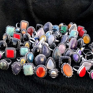 Natural Multi Gemstone Rings, Vintage Rings, Handmade Rings, Artisan ...