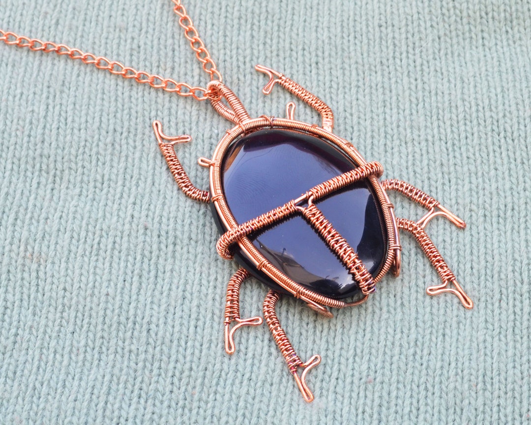 Turtle Wire Tree of Life Necklace: Onyx Copper Wire Wrap Pendant - Etsy