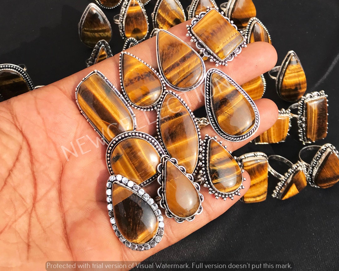 Dainty Tiger Eye Stone Ring, Crystal Rings, Different Women Tiger Eye ...