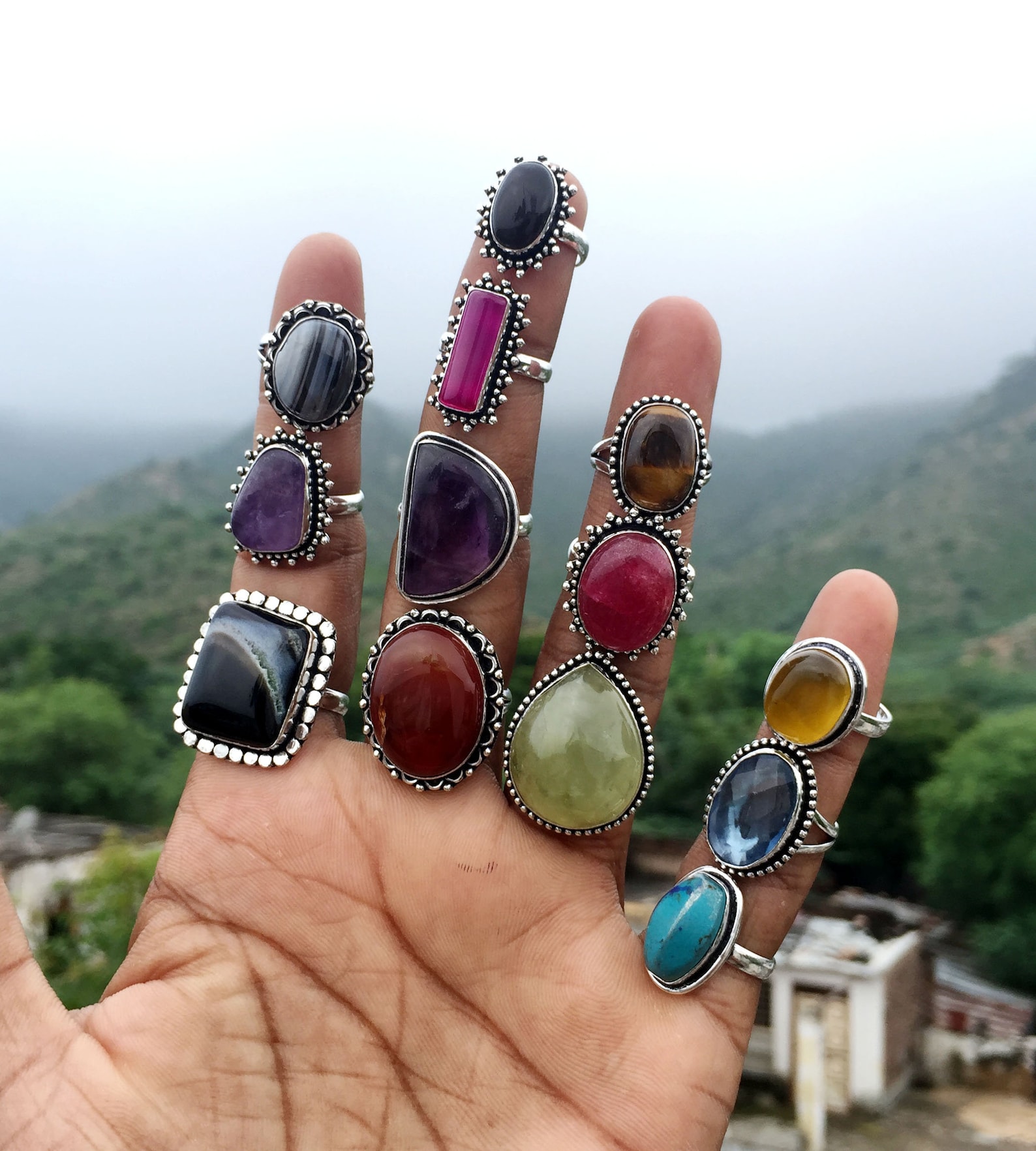 Natural Crystal Rings Vintage Rings Handmade Rings Artisan | Etsy