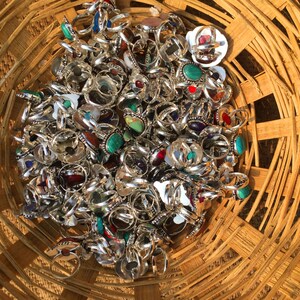 Ring for Women, Assorted Gemstone Ring Lot, Silver Plated Ring ...